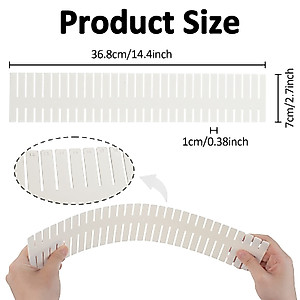 14.5 in White Adjustable Drawer Dividers, TWUTGAYW 8PC DIY Grid Drawer Organizer Dividers, Plastic Organizer Separator for Socks Underwear Makeup Cosmetic Clothes Can Help Tidy Kitchen Bedroom Dresser