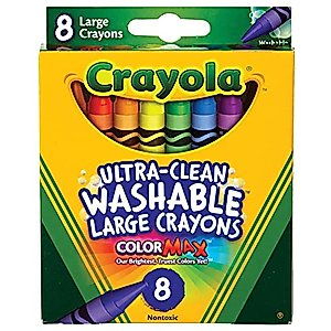 Crayola Ultra Clean Large Washable Crayons, School Supplies, 8 Count(Pack of 1)