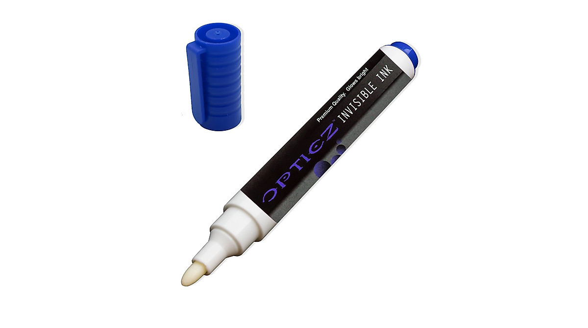 Opticz UV Blacklight Invisible Ink Marker - Large Blue Tip
