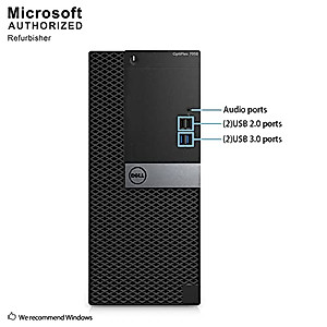 Dell OptiPlex 7050 'T Intel Core i7-6700 3.4 GHz, 16GB RAM, 512 GB Solid State Drive, DVDRW, Windows 10 Pro 64bit, (Renewed)