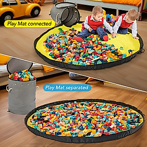 Toy Storage Basket + Play Mat for Kids Toy Chest Organizer Kids Toy Storage Organizer Foldable Big Storage Bins with Lids Large Toy Box for Boys Girls Toy Holders for Kids Rooms Nursery (Gray)