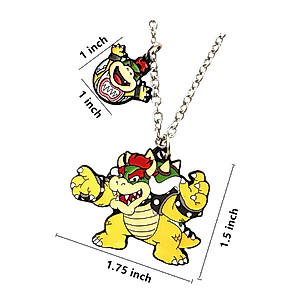 STKTFKK Cartoon Necklace Metal Classic Anime Bowser Necklace (1)