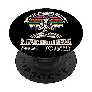 I'm Mostly Peace Love And Light Yoga Tattooed PopSockets Swappable PopGrip