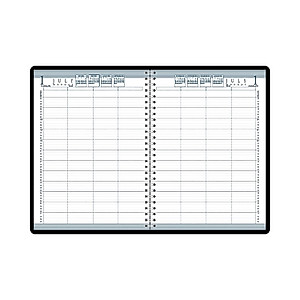 House of Doolittle 2024 Daily Group Planner 2 Volume Set, 8-Person, Black Soft Cover, 8.5 x 11 Inches, Book 1: January to June; Book 2: July to December (HOD28102-24), Black/White