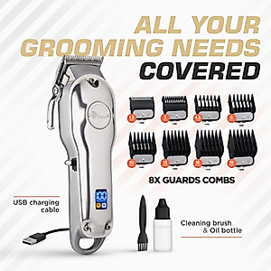 Fagaci Professional Hair Clippers and Hair Trimmer Set with Precise Cutting, Cordless Hair Clippers for Men Professional, Barber Clippers, Hair Trimmers for Men, Hair Clippers Cordless 440C Blades