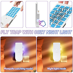 Flying Insect Trap - Indoor Fly Trap,4 PCS Highly Effective UV Blueish-Purple Light,Flying Insect Trap with Sticky Pads,for Flies, Fruit Flies, Moths, Gnats, and Other Flying Insects (4 pcs)