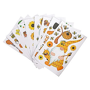 9Pcs Bee Festival Themed Stickers Lovely Electrostatic Window Stickers (Yellow) Home Decor for Celebration Party