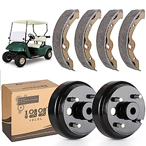 10L0L Golf Cart EZGO Brake Maintenance Kit for 1997-Up Electric EZGO TXT PDS,Incl. Brake Hub Drums & Brake Pads/Shoes, OEM# 19186G1, 70794G01, 70795G01, 27943G01(NOT FIT Gas Models)