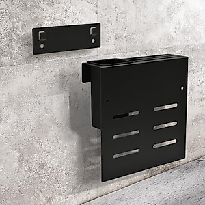 Kitchen Knife Holder Storage Rack, Multifunctional Wall Mounted Tool Storage Rack Kitchen Knife Cutting Board Integrated Rack Wall-mounted Kitchen Storage Organizer (Black)