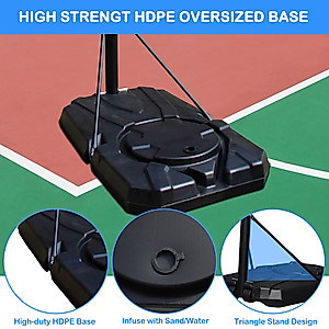 Basketball Hoop Outdoor, 7-10ft Height Adjustable Basketball Hoop with 44in Shatterproof Backboard and Wheels for Teenagers Adults Outdoor Indoor, Portable Basketball Goal Basket Balls Outdoor Hoop