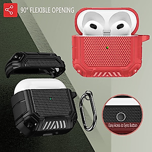 Coffea for AirPods 3rd Generation Case, Hard Shell Full Body Protective Case Cover with Keychain for AirPod 3 Charging Case (2021) - Black