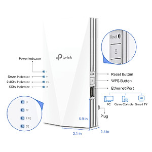 TP-Link OneMesh WiFi 6 Router AX1800 Smart WiFi Router (Archer AX21) – Dual Band Gigabit Router + TP-Link AX1500 WiFi Extender Internet Booster(RE500X), OneMesh WiFi 6 Range Extender