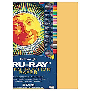 Tru-Ray - 102997 Sulphite Construction Paper, 9 x 12 Inches, Gold, 50 Sheets - 054402