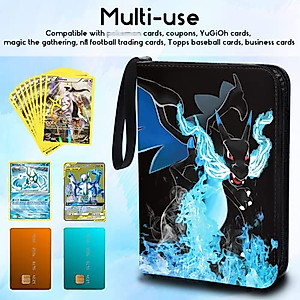 i-FSK Trading Card Binder, 4-Pockets Card Collection Binder Album Book for Game Cards with 50 Sleeves, 400 Pockets Fit 400 Trading Cards, Cheap Binder Gift for Kids Adults
