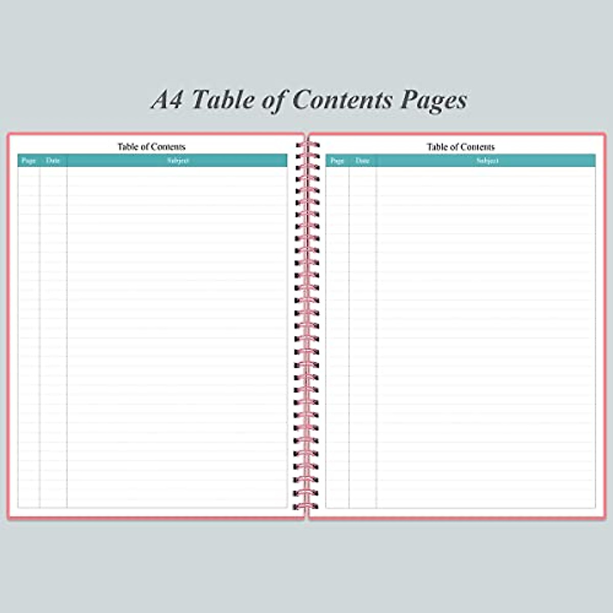 Meeting Notebook for Work with Action Items - A4 Spiral Project Planner Notebook for Note Taking, Office/ Business Meeting Notes Agenda Organizer for Men & Women, 80Sheets / 160 Pages, 8.5" x 11", Pink