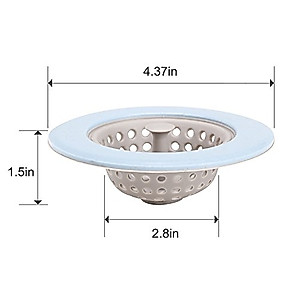 CORNERJOY 4 PCS Silicone Kitchen Sink Strainer,Large Wide Rim 4.5" Diameter