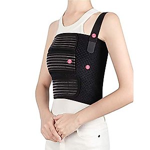 Solmyr Rib Brace Broken Rib Belt, Chest Brace Elastic Rib Support Brace for Men and Women, Chest Binder to Reduce Rib Cage Pain, Breathable Chest Wrap Belt for Sore or Bruised Ribs Support, Sternum