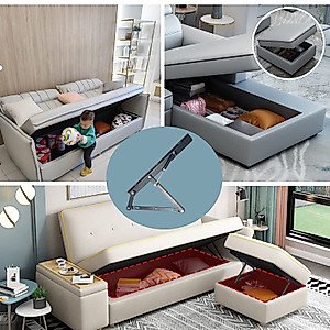 Sofa Bed Storage Lift Hinge, Adjustable Folding Sofa Storage MechanismHinge，Lifting Storage Sofa Hinge，Saving DIY Engineering Furniture Hardware, Black (2pcs)