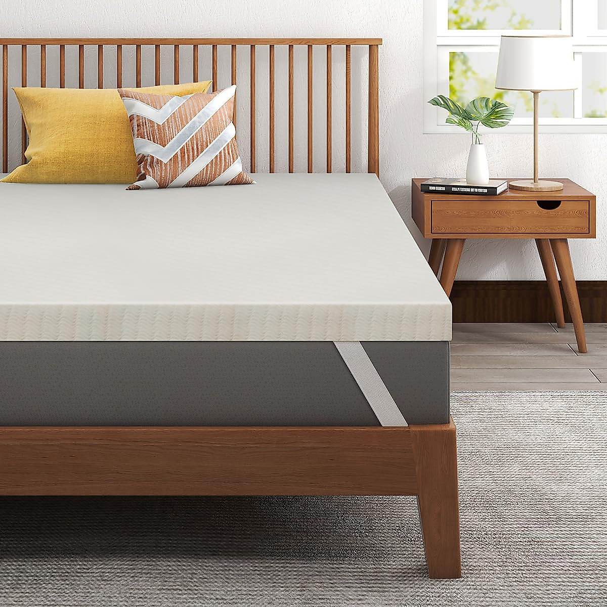 Mattress Topper, 3 Inch Queen Size Egg Crate Gel Memory Foam Bed Topper with Breathable Cover, Pressure Relief, CertiPUR-US Certified