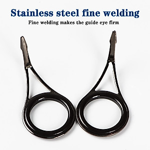 FREE FISHER Rod Repair Kit Rod Tip Repair Kit Ceramics Tips Stainless Steel Carbon Spinning Rod Guides Fishing Rod Repair Kit 75pcs 8 Sizes
