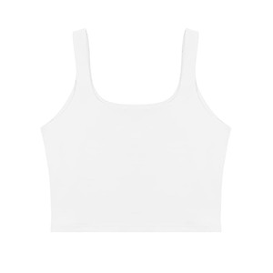 REORIA Women's Summer Sexy Basic Sleeveless Square Neck Fitted Seamless Yoga Cropped Tank Cute Crop Tops White Medium