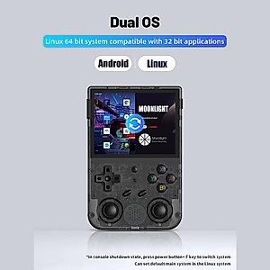 DWIU RG353V 256G Handheld Game Console, 3.5-Inch Linux/Android11 System Portable Game Console with 35000 Games, Retro Handheld Video Games Player Games Gifts for Kid Adult (Screen Touch)