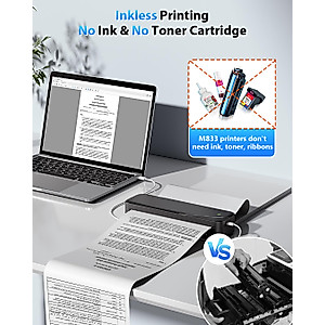 Memoking Portable Printer for Travel, Bluetooth Thermal Printer Support 8.5" X 11" US Letter & A4 Size Thermal Paper, Inkless Printer Compatible with iOS, Android & Laptop for Office, Home, School