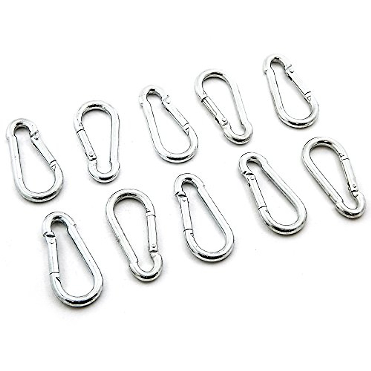 Red Hound Auto 10 Steel Spring Snap Quick Link Carabiner Hook Clips 2-3/8 Inches Length - Medium Duty 130 Pound - 7/32 Inches Thick