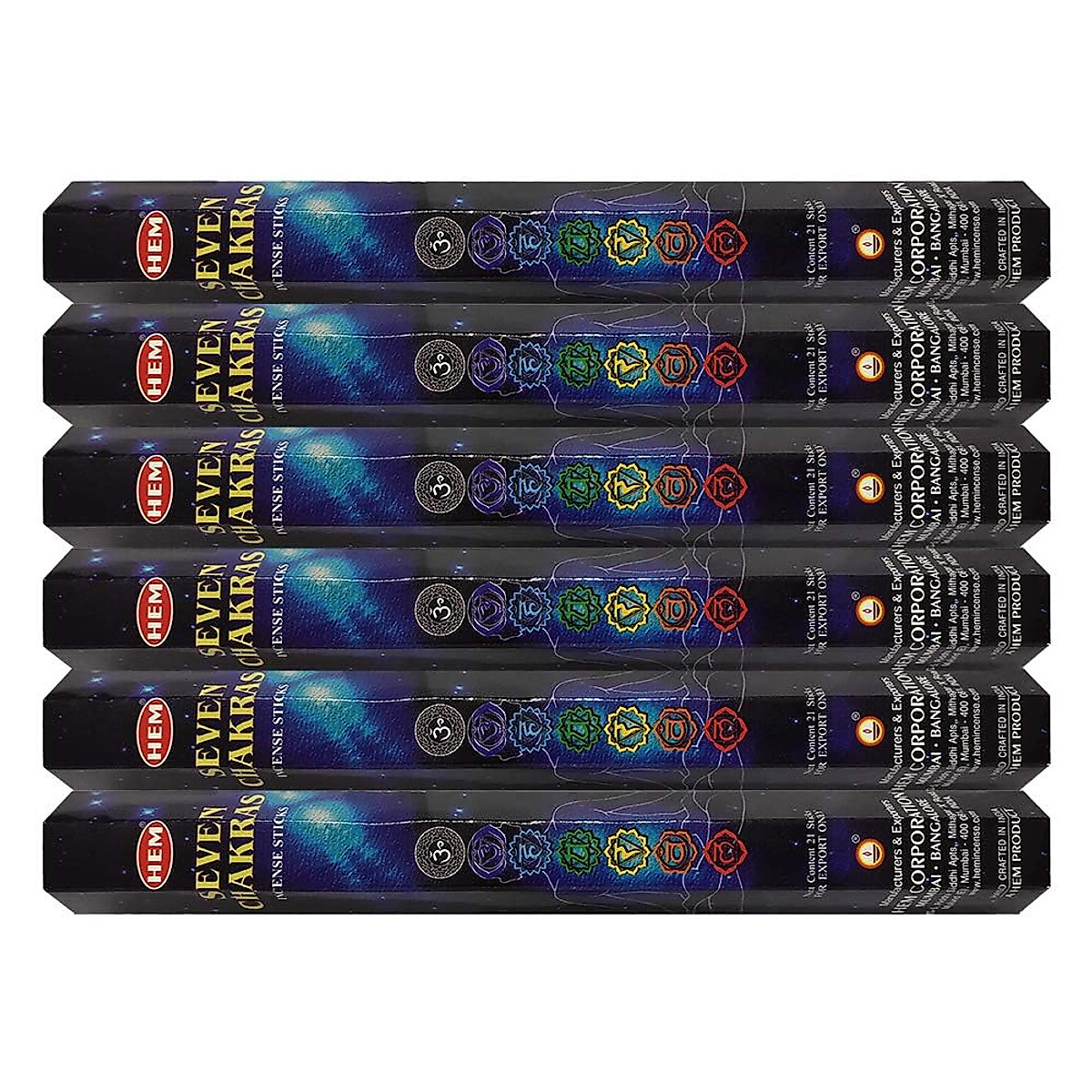 Hem 7 Chakra Incense Sticks Agarbatti Masala Quality Incense Hand Rolled in India for Healing Meditation Yoga Relaxation Prayer Peace (6)