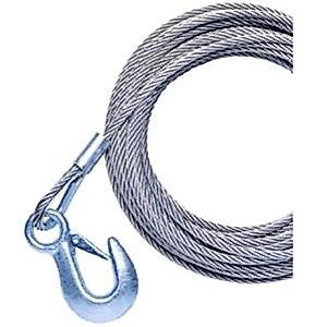 Powerwinch P7188800AJ 40 X 7/32 Replacement Galvanized Cable W/hook F/rc30, Rc23, 712a, 912, 915, T2400 & Ap3500