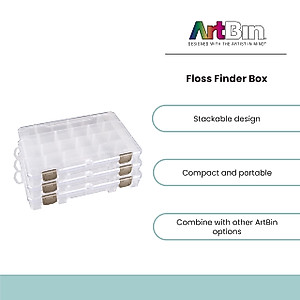 ArtBin 6840JN Floss Finder Box, Sewing & Embroidery Organizer, [1] Plastic Storage Case, Clear