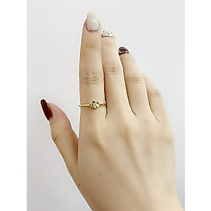 CZ Eye Promise Band Ring for Women 14K Gold Plated Dainty Cute Crystal Evil Statement Stackable Finger Rings Comfort Fit Fashion Birthday Wedding Holiday Jewelry Gift (8)