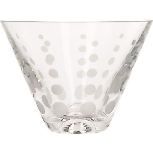 Mikasa 'Cheers' Stemless Martini Glasses/Martini Cocktail Glasses with Decorative Etching, Crystal Glass, Silver Effect, 400 ml, Set of 4
