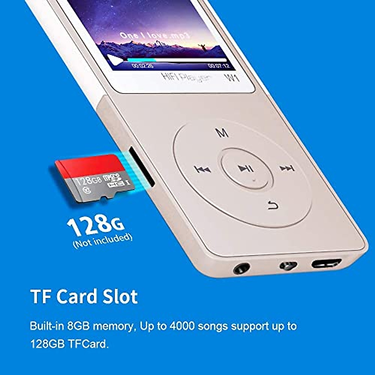 MP3 Player, Tengsen MP3 Music Player with FM Radio, Recording, Photo View, USB,1.8" Screen, HiFi Lossless Sound, 30+ Hours Long time Play, Support up to 128GB