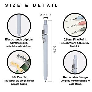 4pcs Cute Cat Ballpoint Kawaii Pens, Colorful 0.5mm Fine Point Retractable Pen, Comfortable Smooth Writing Pens, Quick Dry Black Ink Gel Pens, Cute Pens for Women & School Supplies, Aesthetic pens