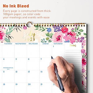 S&O Watercolor Floral Wall Calendar from Jan 2023-Jun 2024 - Tear-Off Monthly Calendar - 18 Month Academic Wall Calendar 2023-2024 - Hanging Calendar to Track for Anniversaries & Appointments - 10.5x13.5”in