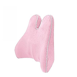 Memory Foam Car Seat Waist Lumbar Back Cushion Lumbar Side Support Spine Coccyx Cushion Office Chair Support (Color : Pink)