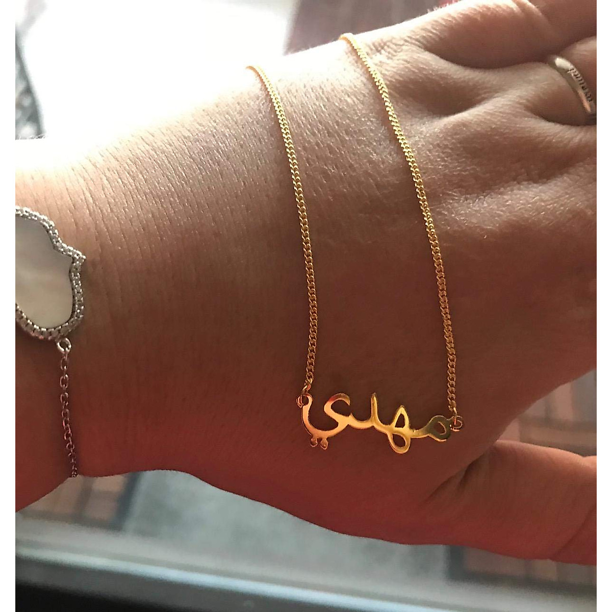 JOELLE JEWELRY Arabic Name Necklace-18K Gold Plated Silver-Personalized Necklace-Bridesmaid Gift