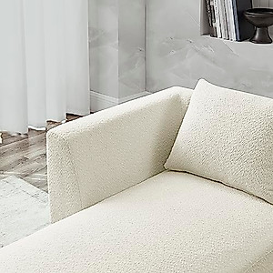 HomSof 5 Seat L Shape Sectional Sofa with Left Side Chaise and Ottoman, Modular Sofa, DIY Combination, Loop Yarn Fabric, Beige
