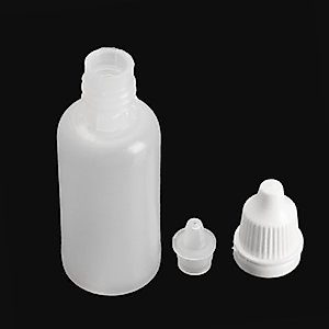 Wowlife Clear 5ml/10ml/8ml/15ml/20ml/30ml/50ml White Plastic Empty Squeezable Dropper Bottles 50 Pcs Eye Liquid Dropper with Caps (20ml)