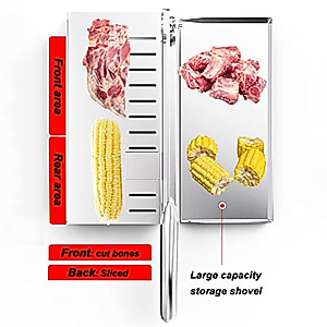 SJDFK Manual Bone Meat Slicer,Stainless Steel Cutter Machine,Rib Fish Chicken Beef Cutting Machine for Home Cooking and Commercial 15.3 In