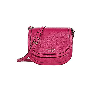 Kate Spade New York Roulette Pebbled Leather Small Saddle Bag Anemone Pink One Size