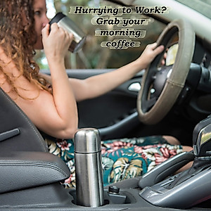 Mixpresso Coffee Flask +Coffee Mug, Stainless Steel Coffee vacuum flask For Hot Coffee or Cold Tea Fits Car Caddy or Backpack, Leak Proof Travel Mug, 17 Ounce Coffee Thermos