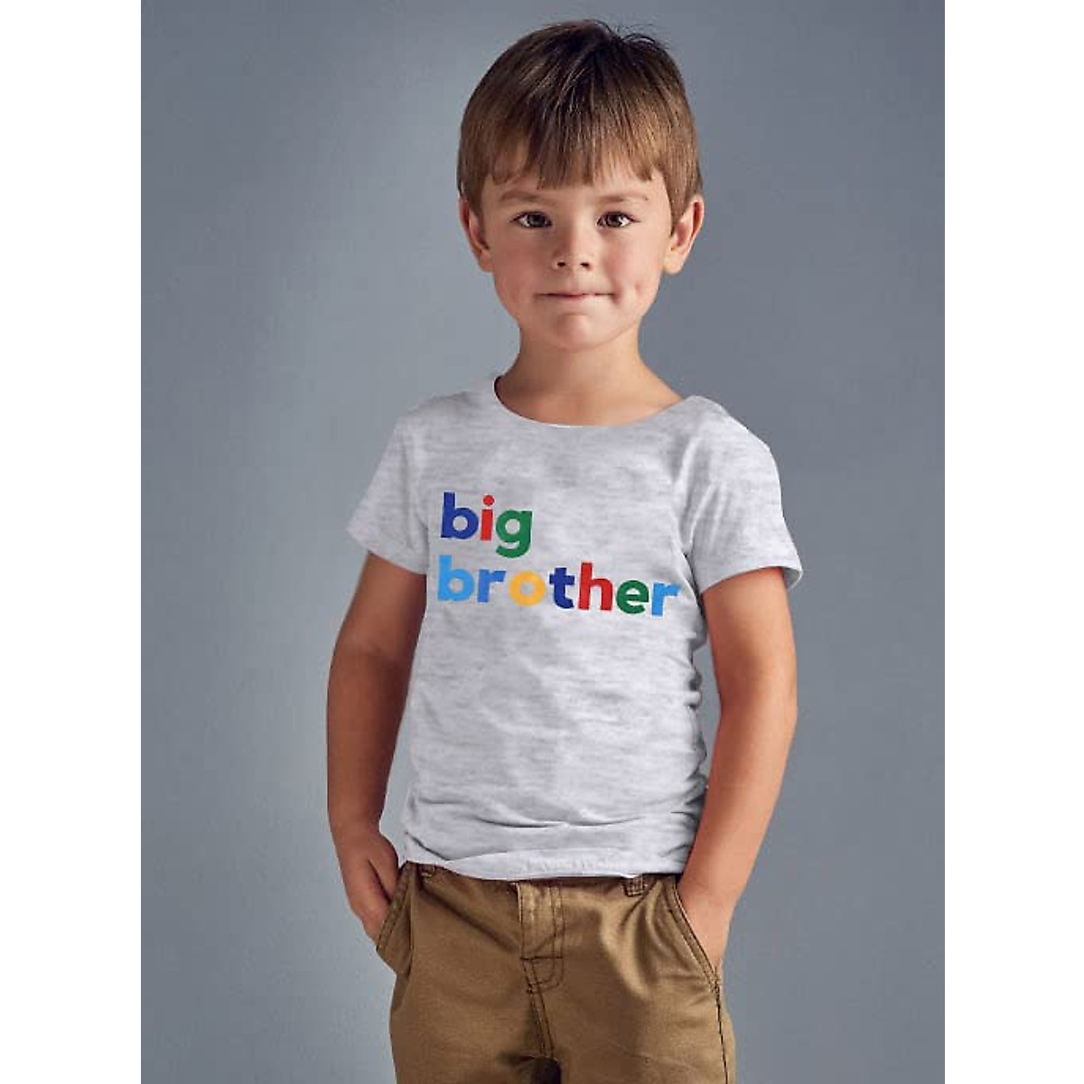 Big Brother Shirt Toddler Baby Boys Promoted to Big Brother Announcement T-Shirt Big Bro Short Sleeve Cotton Tee White Grey