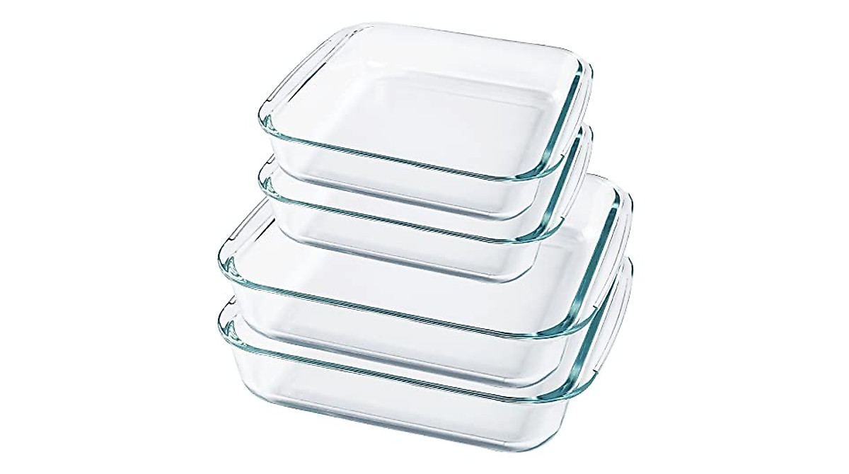 Glass Casserole Dish Set of 4, 8x8 Square Baking Dishes for Oven ...