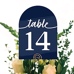 Big Dot of Happiness Navy Blue Elegantly Simple - Wedding Receptions, Parties or Events Double-Sided 5 x 7 inches Cards - Table Numbers - 1-20