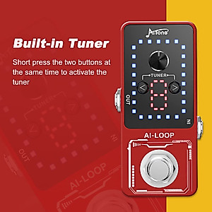 AITONE Looper Pedal Guitar Tuner 9 Loops 40 Minutes Recording Time for Electric Guitar Bass Effect with USB Output (AI-LOOP)