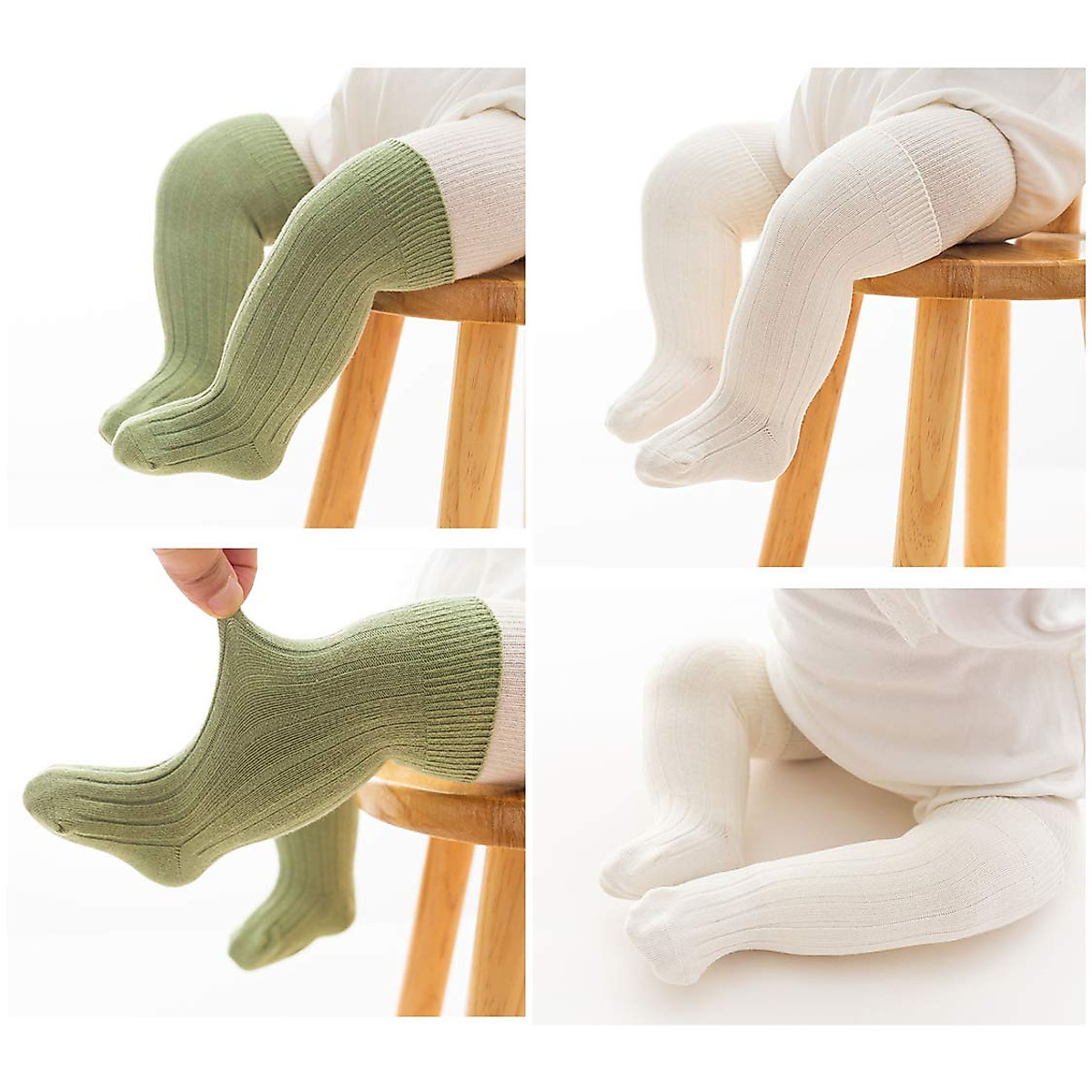 QandSweet Unisex-Baby Knee High Socks Seamless Toddler Boy Girls Cotton Uniform Stockings (0-6 Months, A Lot-6pairs)