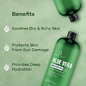 Botanic Soothing Hearth Aloe Vera LIQUID Gel - From 100% Pure and Natural Cold Pressed Aloe Vera, 16 fl oz