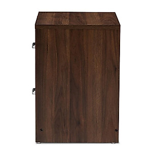 Baxton Studio Hansel Modern and Contemporary 2-Drawer Dark Brown and Dark Grey Finished Nightstand